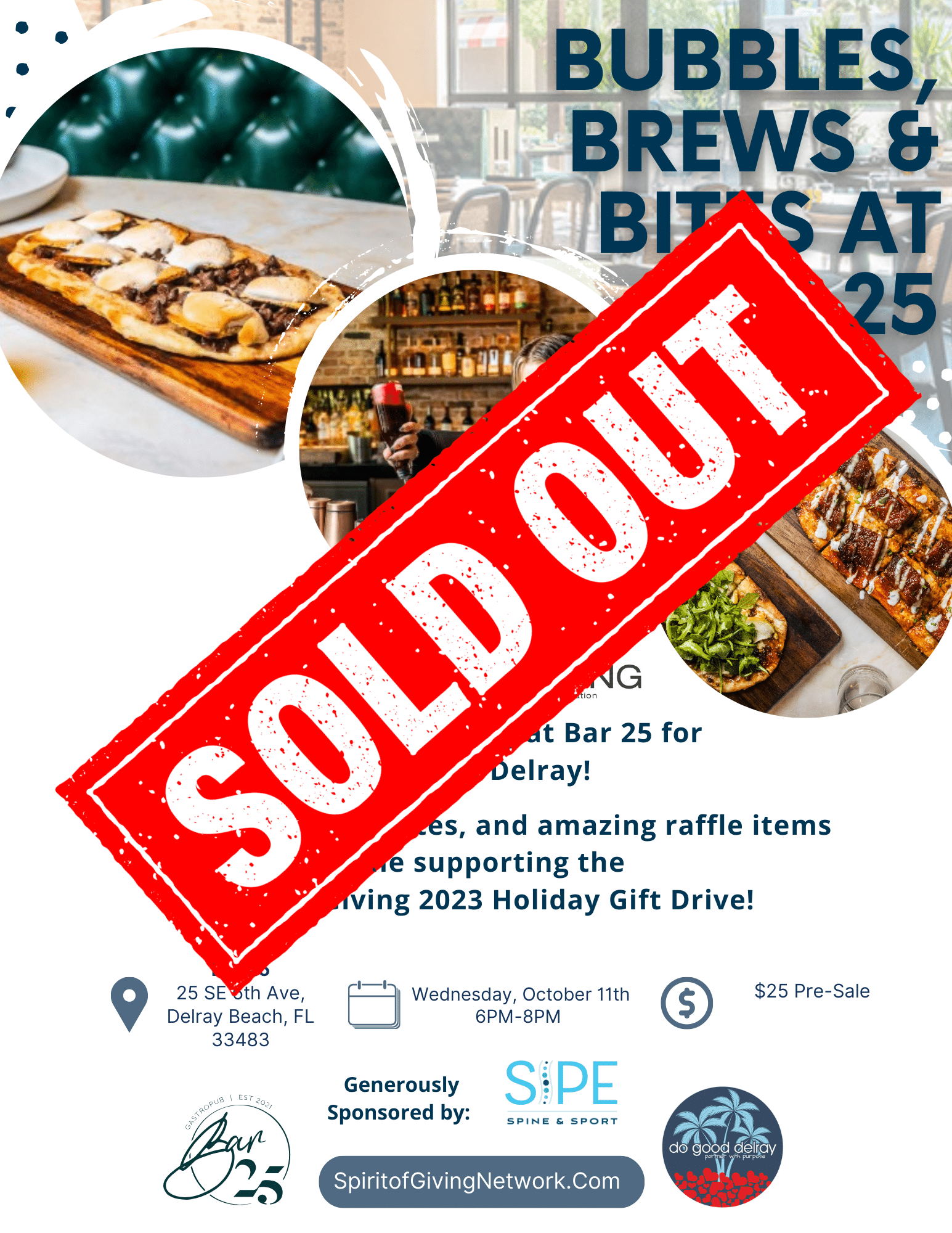 Bubbles, Brews & Bites at Bar25 - Spirit of Giving Network